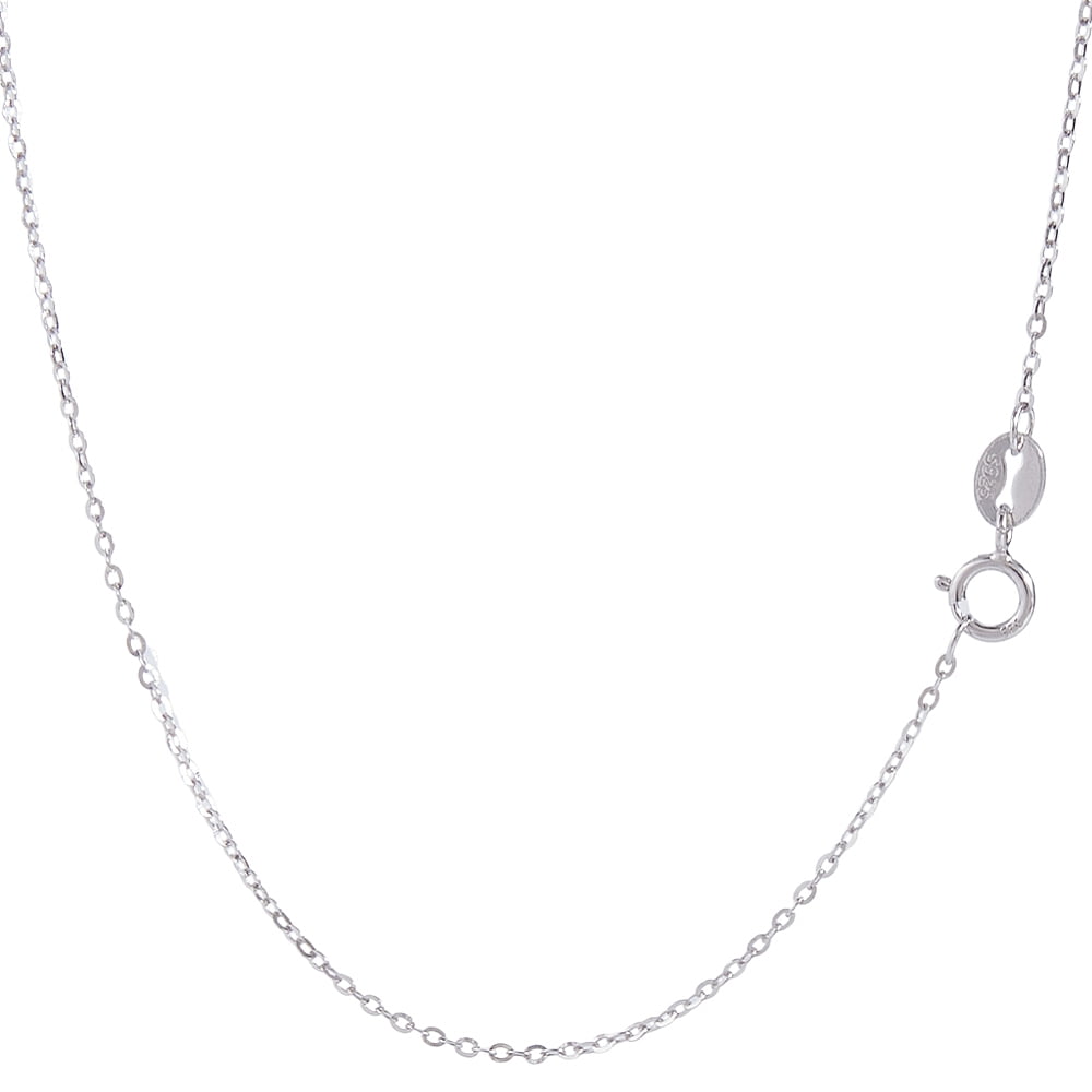 1Pc 925 Sterling Silver Cable Chain Necklaces Platinum 18 inch(45.7cm ...