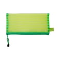 1Pc 9x5 Inch Green Striped Mesh Pencil Pouch, Clear Zipper Case ...