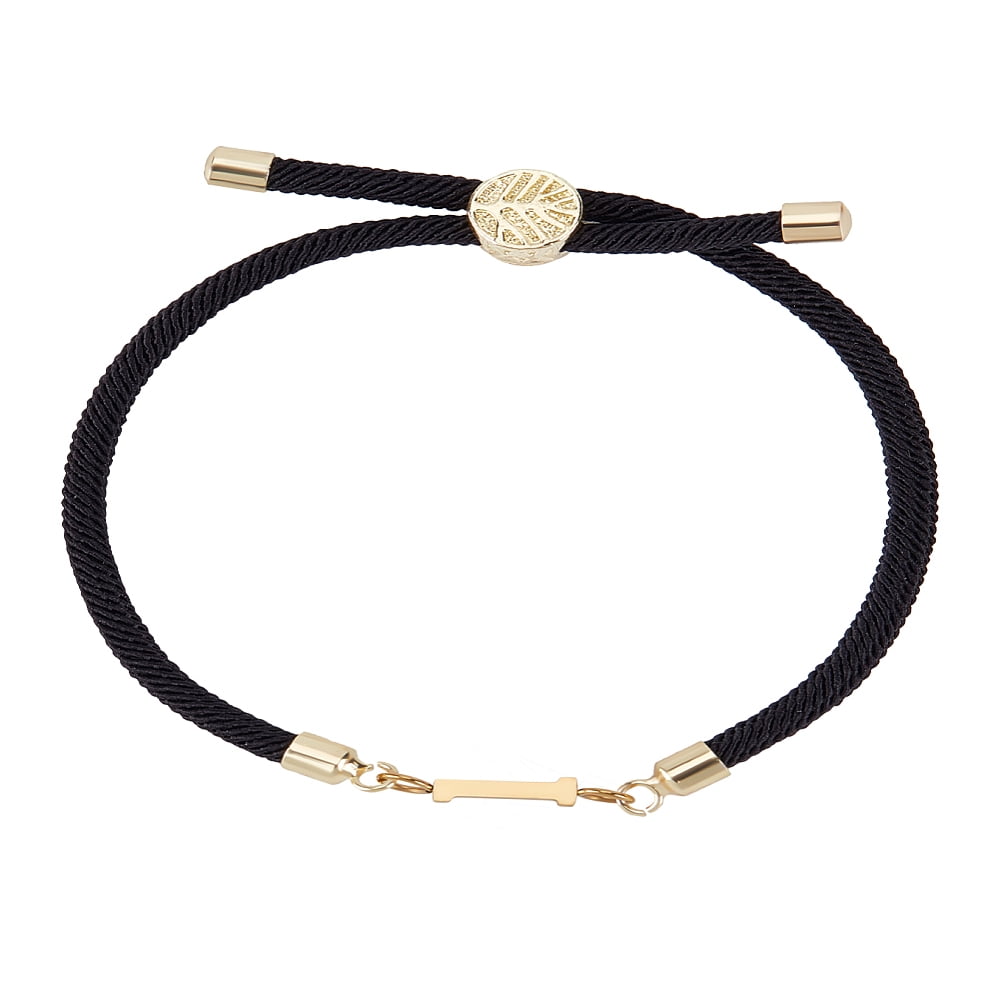 1Pc Adjustable Nylon Cord Slider Bracelets for Women with Golden Brass ...