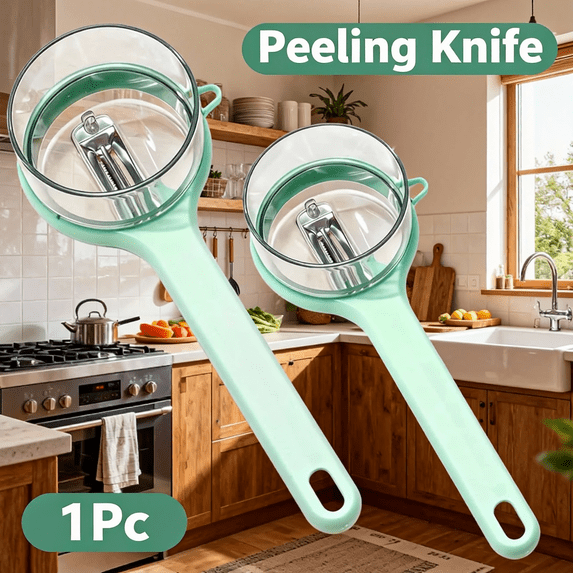 1Pc All-in-One Peeler with Collection Container, Double-Sided Stainless ...