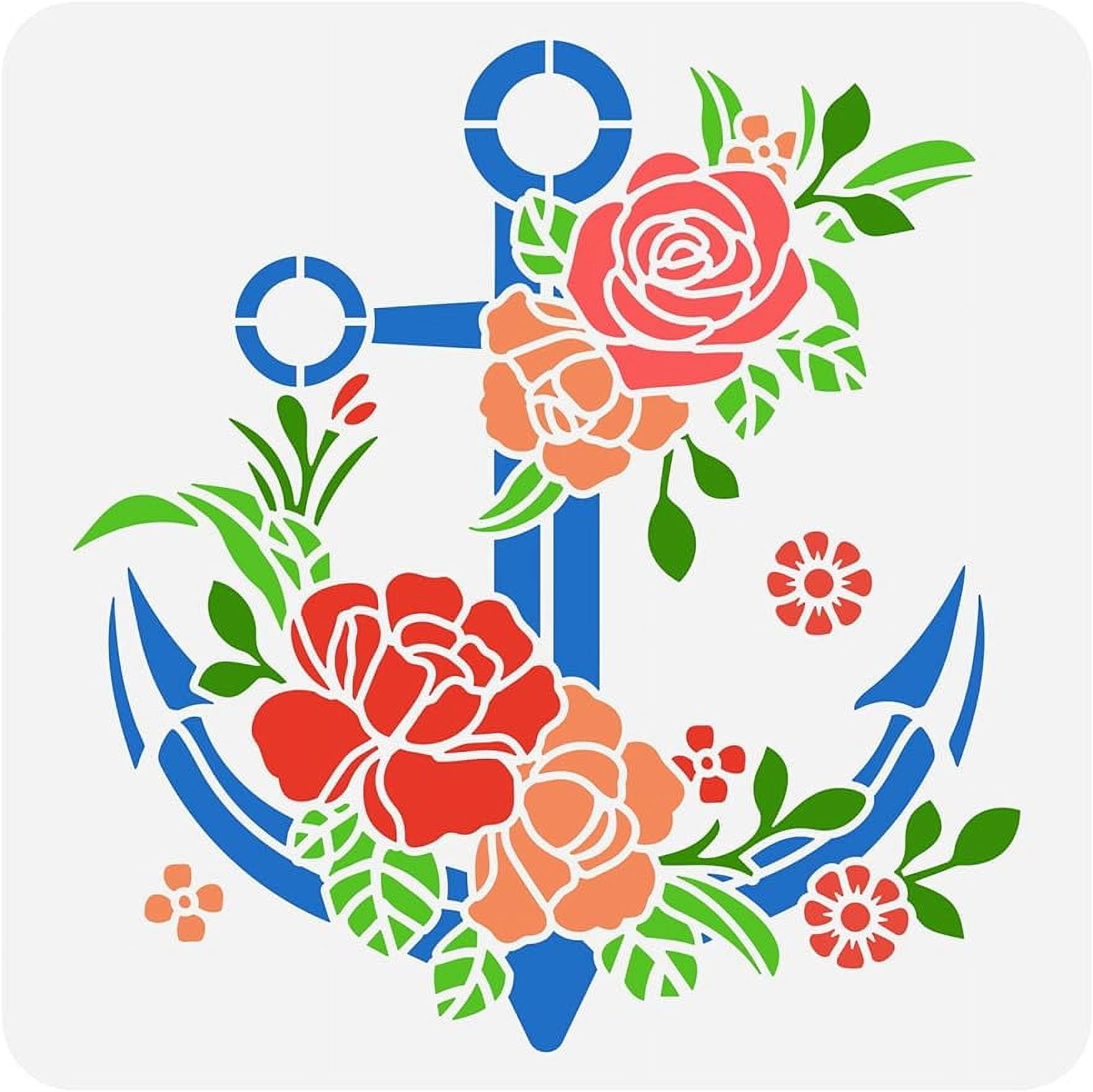 1Pc Anchor Painting Stencils Nautical Theme Drawing Painting Stencils ...