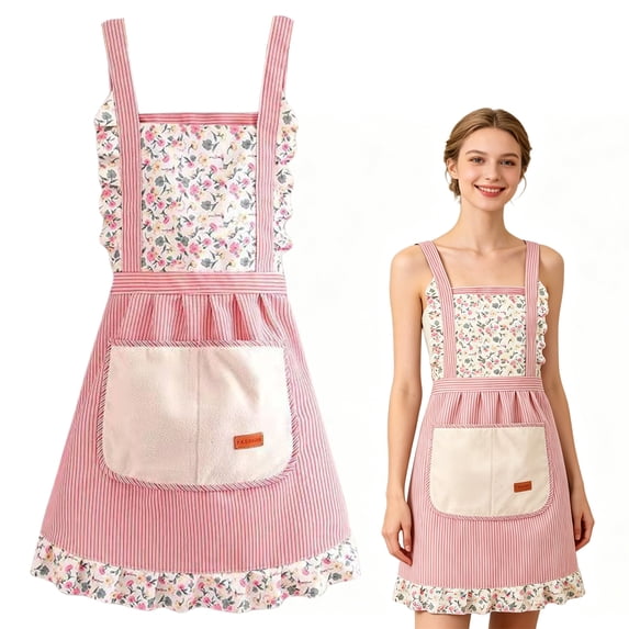 1Pc Apron With Pocket Stripe Apron With Pocket Cloth For Kitchen ...