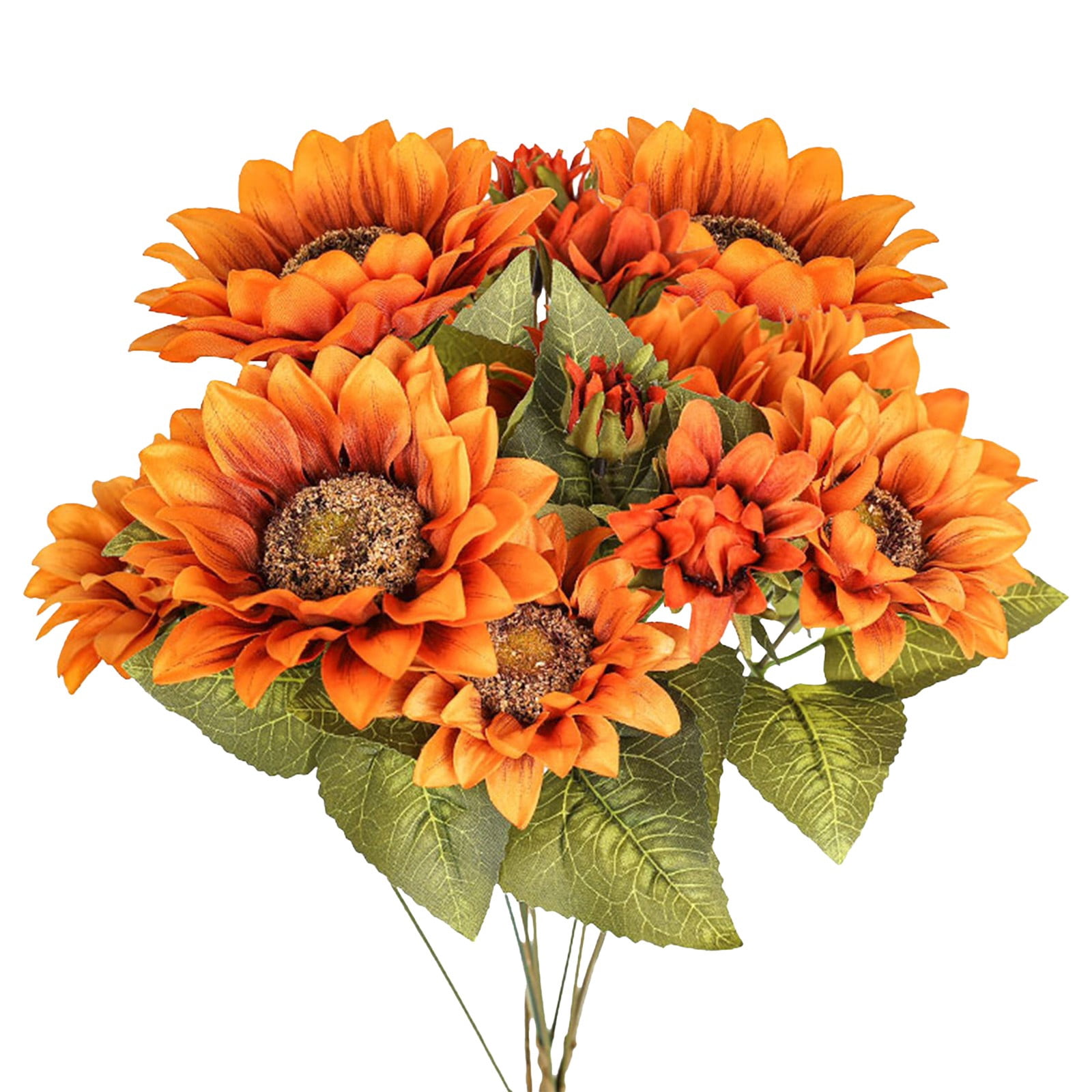 1Pc Artificial Sunflower 9-Head Autumn Sunflower Plastic For Living ...