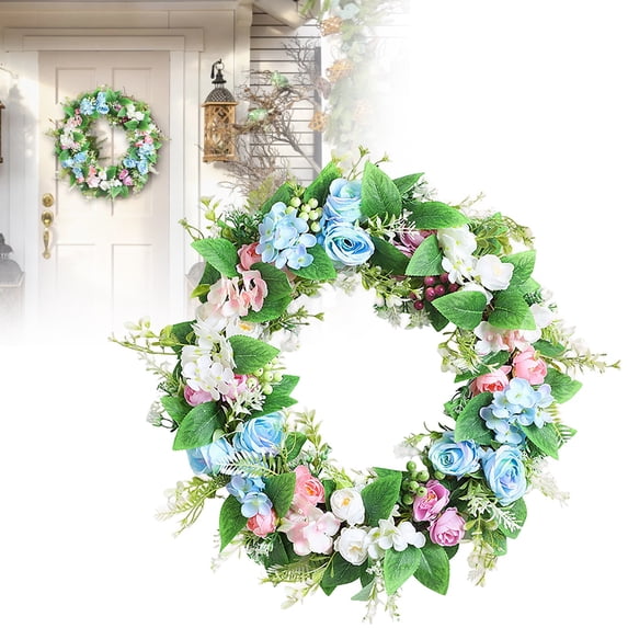1Pc Artificial Wreath Artificial Greenery Wreath For Front Door,Plastic ...