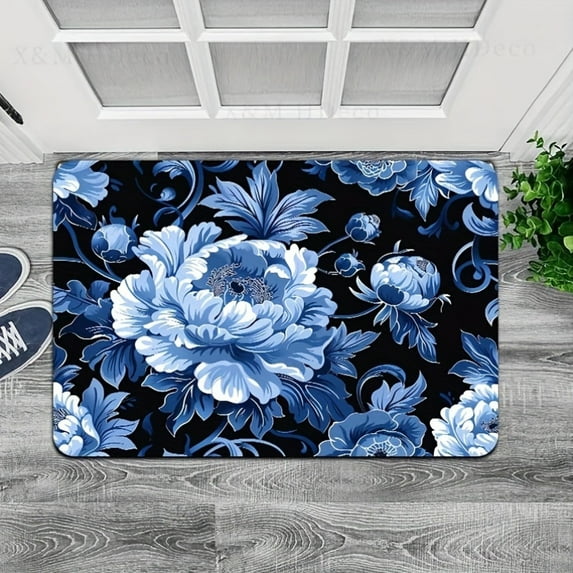 1Pc, Artistic Floral Pattern, 8Mm Thick, Machine Washable, Rectangular ...