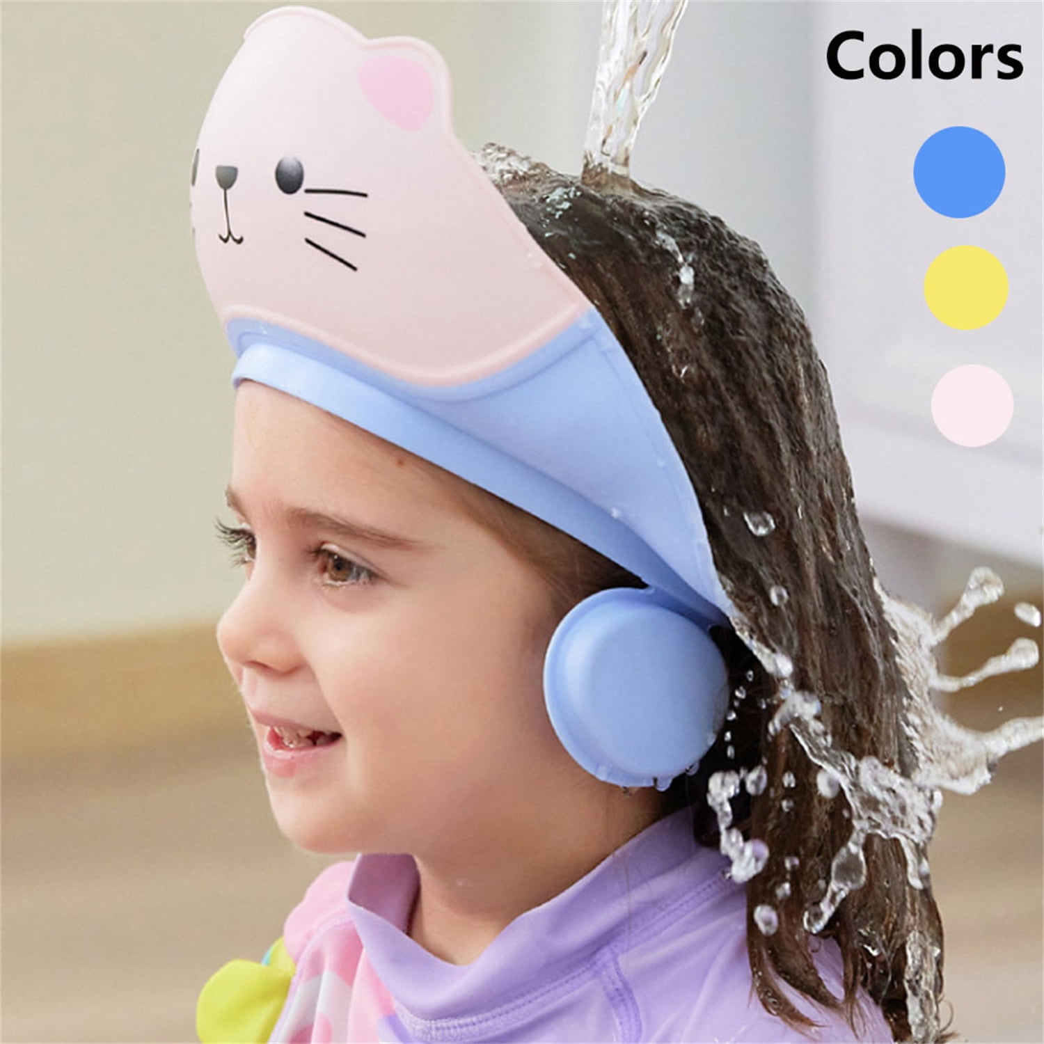 1Pc Baby Shower Cap Shield for Kids Soft Silicone Adjustable 1-10 Years ...
