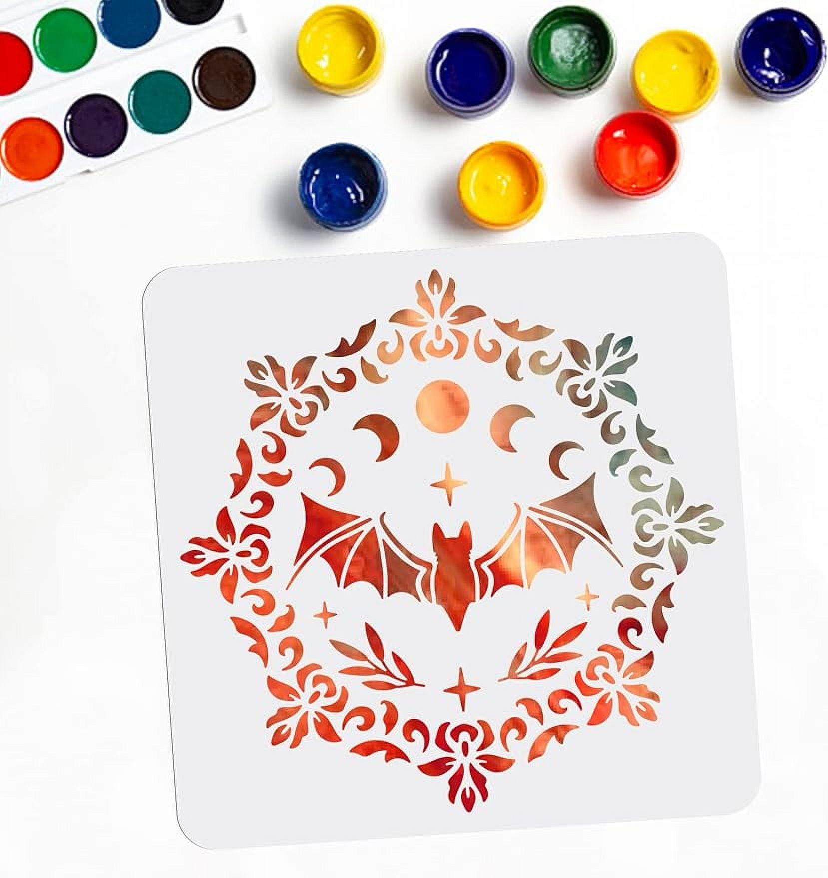 1Pc Bat Moon Phase Painting Stencil Drawing Template 11.8×11.8inch for ...