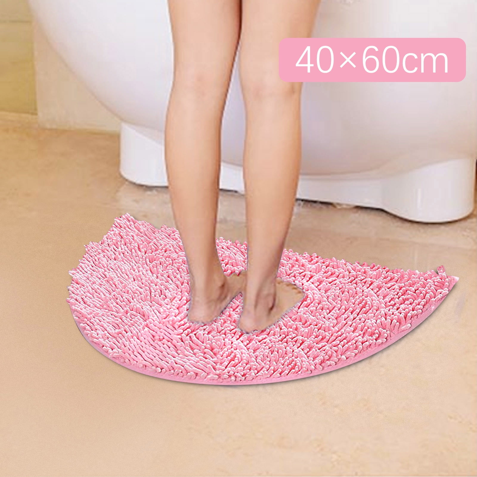 1Pc Bathroom Mat,Half Round Bathroom Rug Won'T Slip Bathroom Mat Soft ...