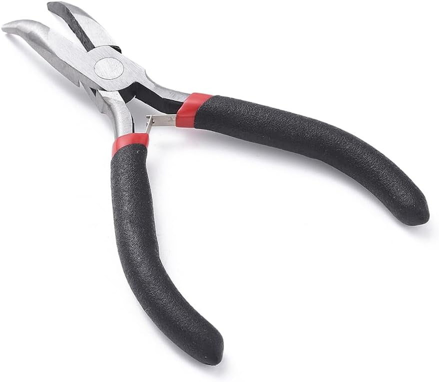 1Pc Bent Nose Pliers 5 Inch Toothless Curved Precision Plier Black ...