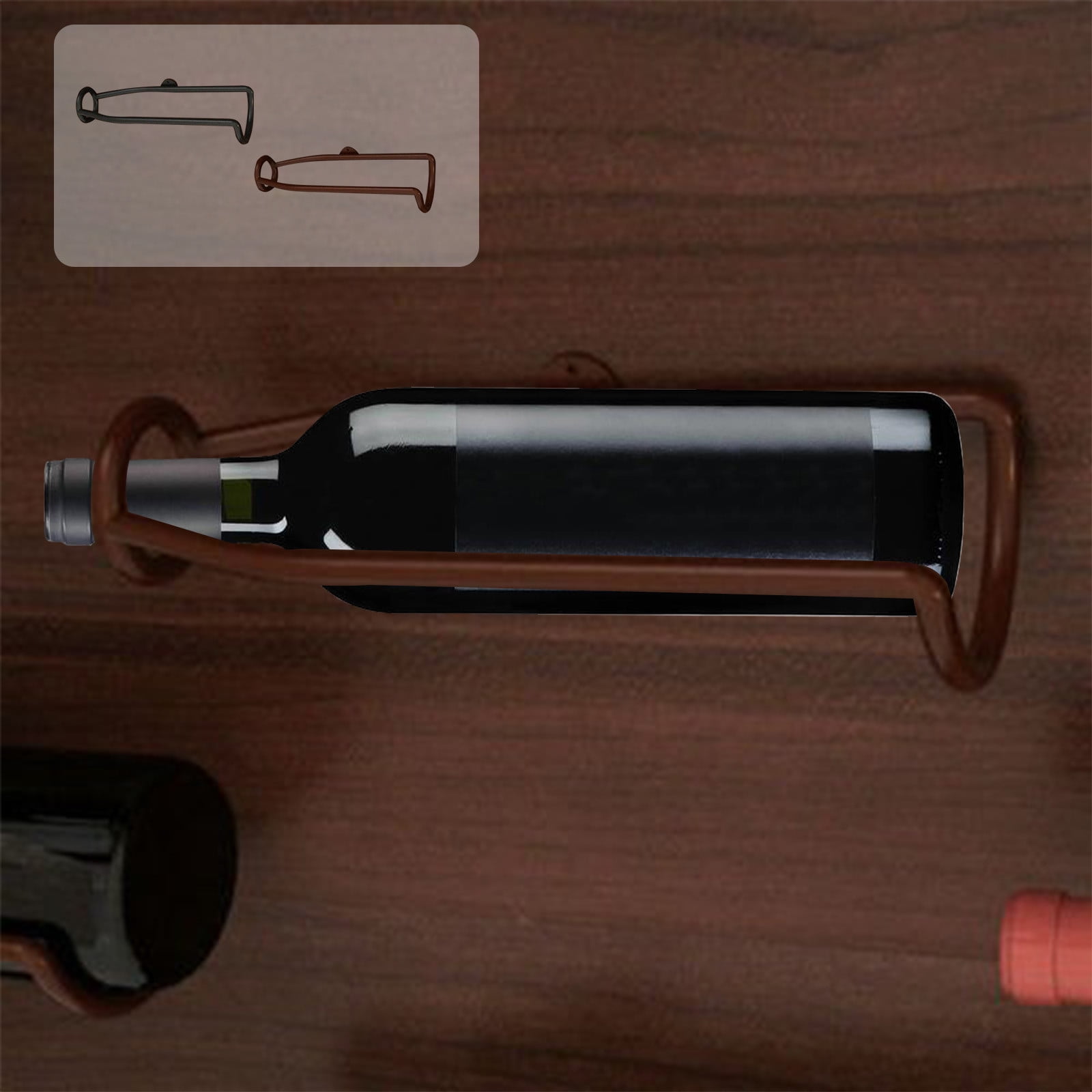 1Pc Black Wall Mounted Wine Rack European Style Metal Wine Bottle ...