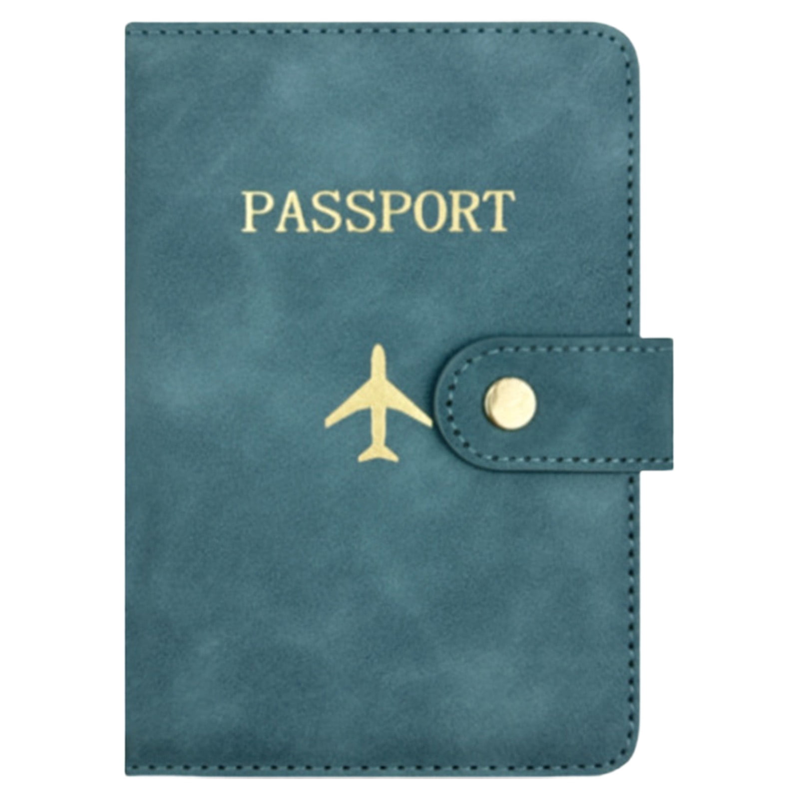 1Pc Blue Passport Cover with Gold Foiled Airplane Pattern, 4.02"x5.75 ...