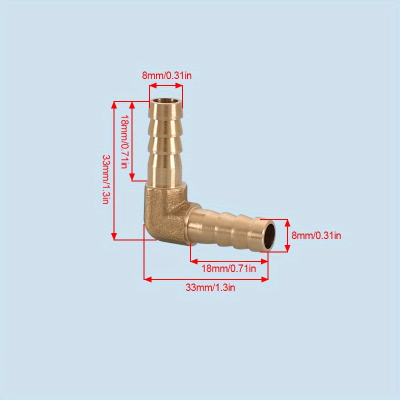 1Pc Brass Hose Barb Fitting 4mm 5mm 6mm 8mm 10mm 12mm Barb Hose 90-Degree L Right Angle Elbow ...