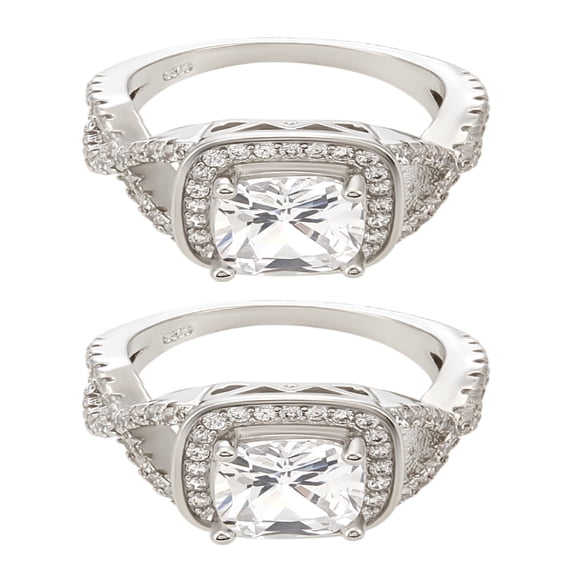 1Pc Brass Micro Pave Clear Cubic Zirconia Finger Rings for Women Square ...