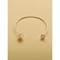 1Pc Brass Open Cuff Bangles for Women Cube with Cubic Zirconia Rose ...