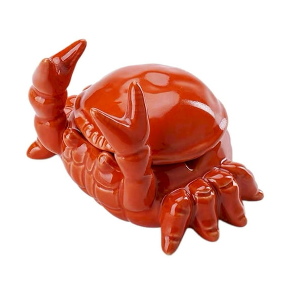 1Pc Ceramic Crab Ashtray Crab Ceramic Ashtray Glass For Desk Shelf Red ...