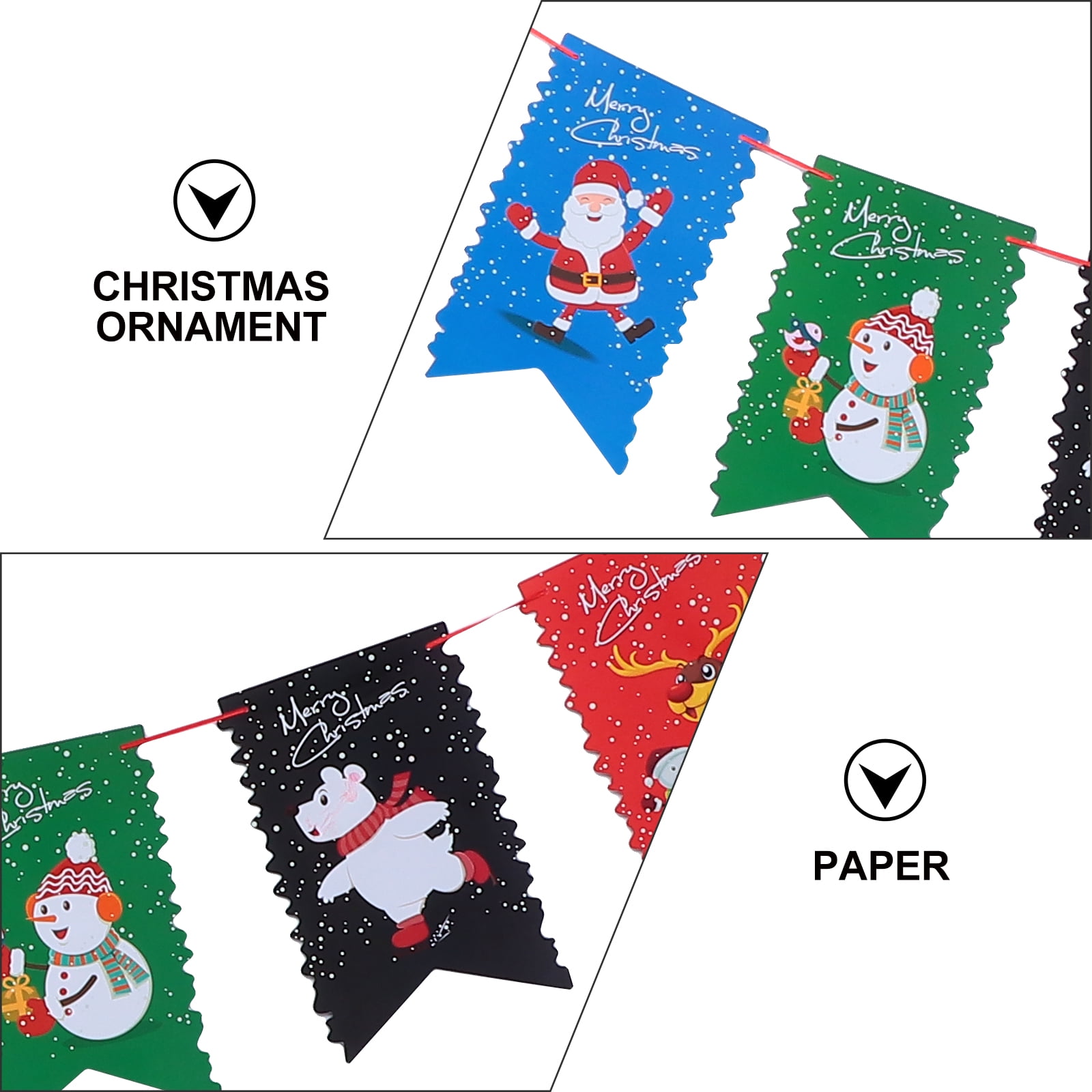 1Pc Christmas Bunting Party Cartoon Paper Banner Creative Hanging ...