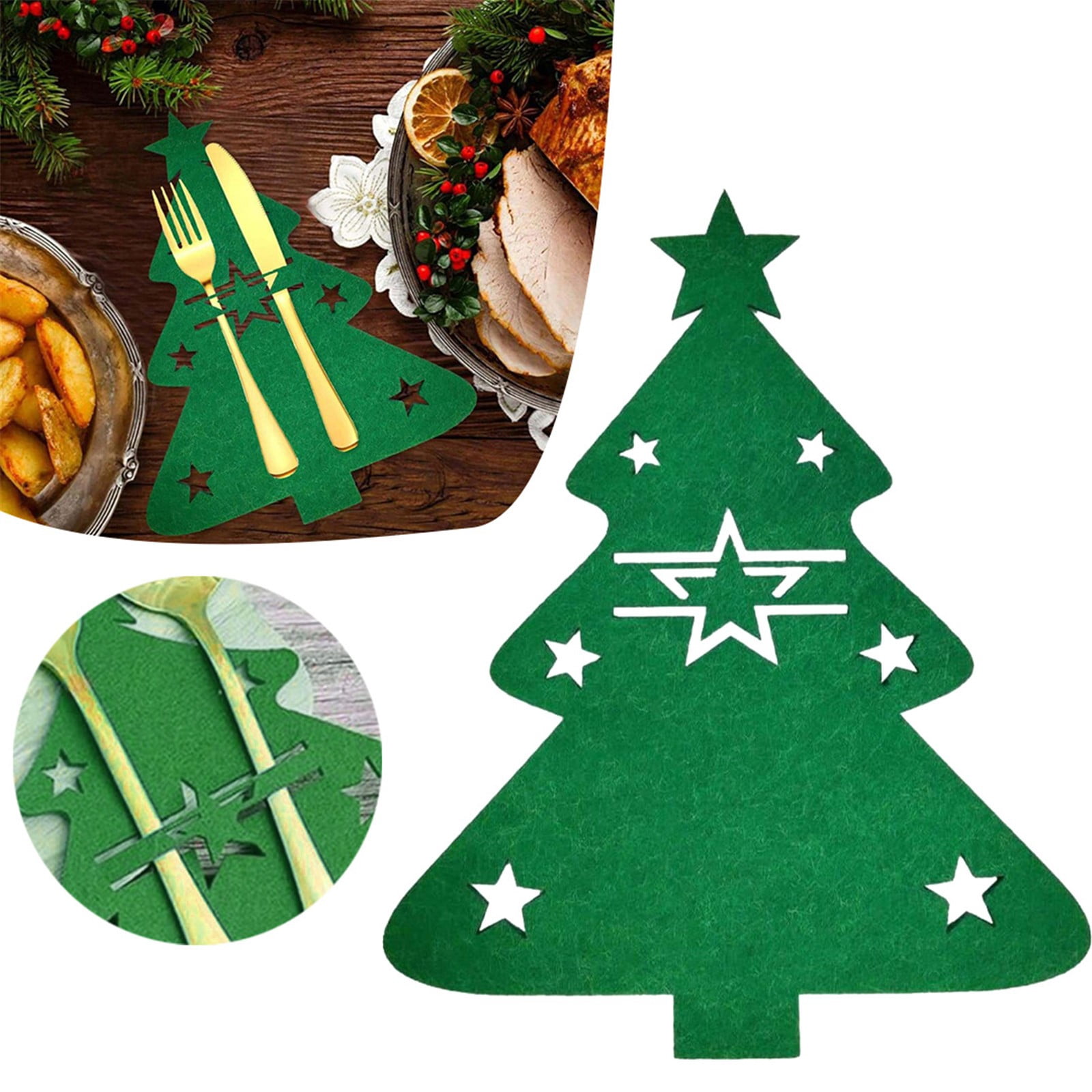 1Pc Christmas Cutlery Holder,Christmas Felt Knife & Fork Holder ...