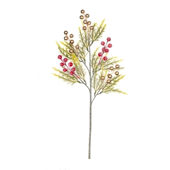 1Pc Christmas Red Fruit Simulated Pine Needles, Fake Pine Cone Tree ...
