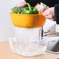 1Pc Clearance Under $5 Double Layer Colander Vegetable Basket Plastic ...