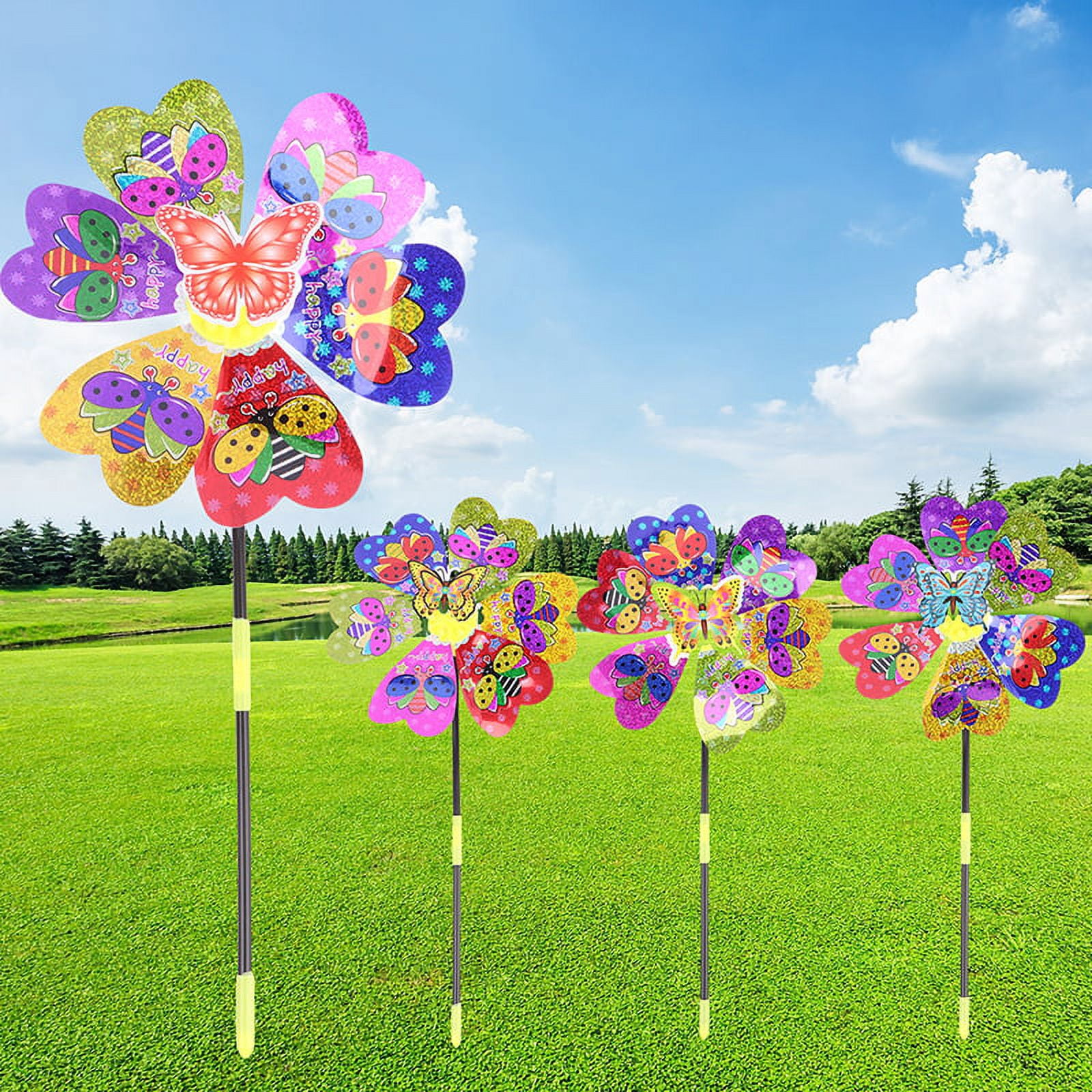 1Pc Colorful Sequin Windmill Cartoon Animal 3D Pinwheel Home Garden ...