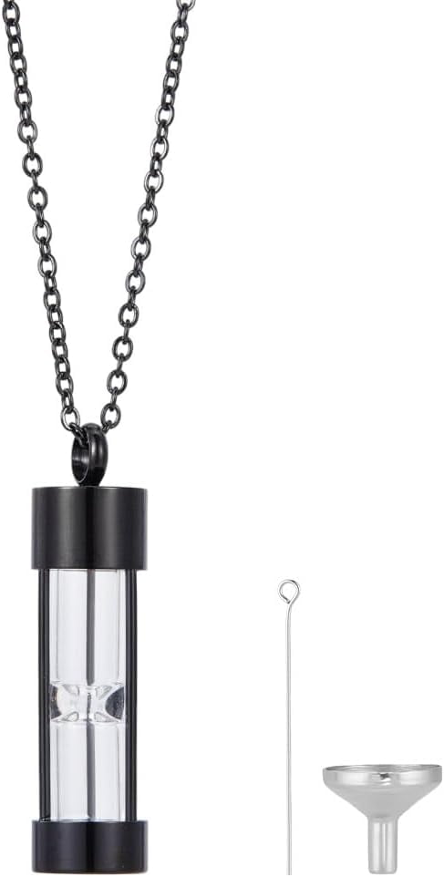 1Pc Column Glass Urn Ashes Necklaces 304 Stainless Steel Cbale Chain ...