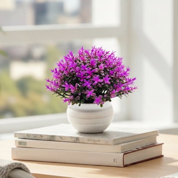 1Pc Compact Artificial Flower Potted Plant Small Simulation Shrub For ...