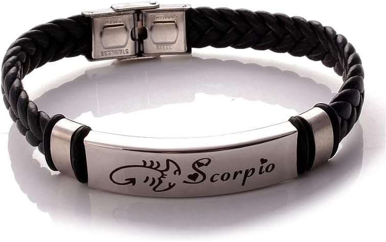 1Pc Cord Bracelets Constellation Bracelet for Men Scorpio 8-1/4 inch ...
