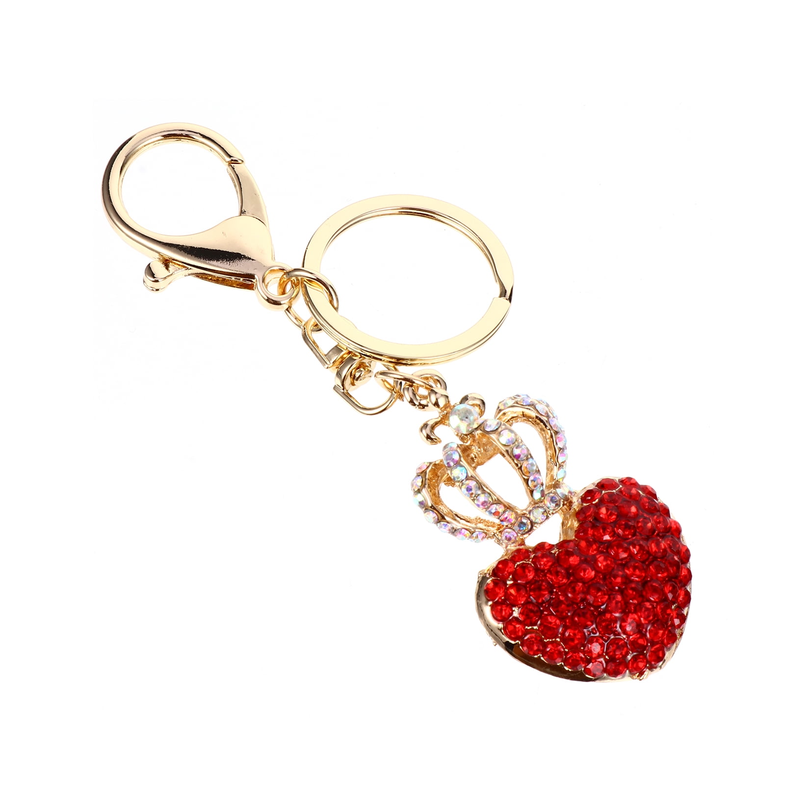 1Pc Chic Rhinestone Alloy Key Holder Bag Key Chain Crown Shape Key Ring ...