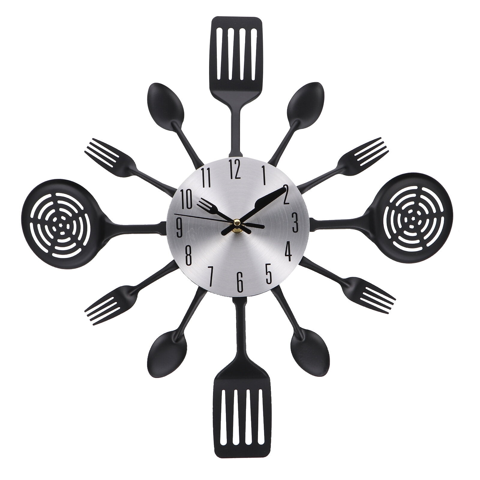 1Pc Creative Wall Hanging Clock Kitchen Cutlery Wall Clock with Forks ...