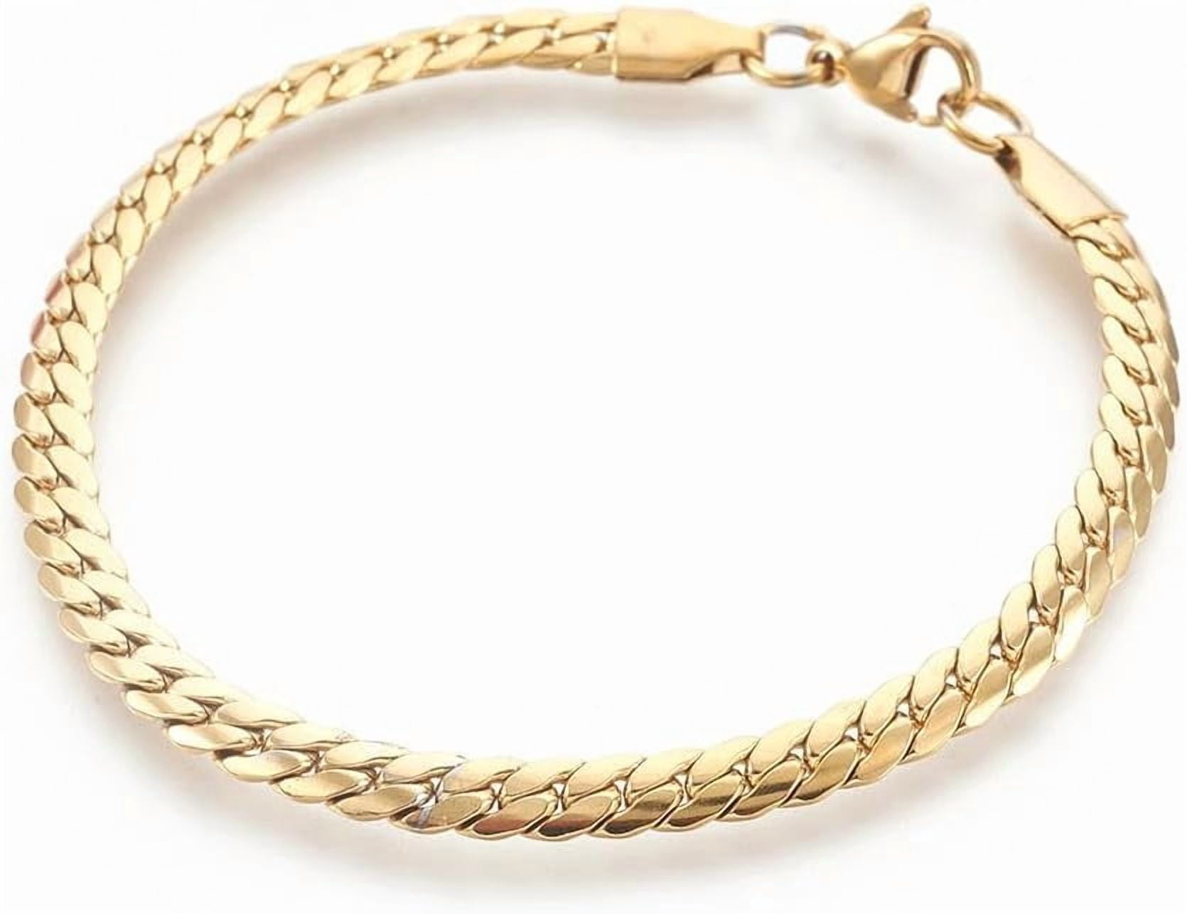 1Pc Curb Chain Bracelets Stainless Steel Link Bracelet with Lobster ...