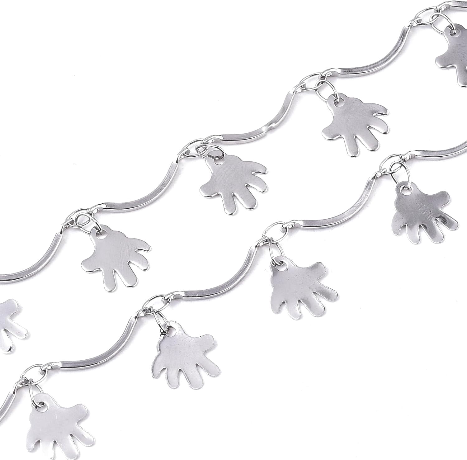 1Pc Curved Bar Link Chains 15x1x3.5mm Silvery 304 Stainless Steel ...
