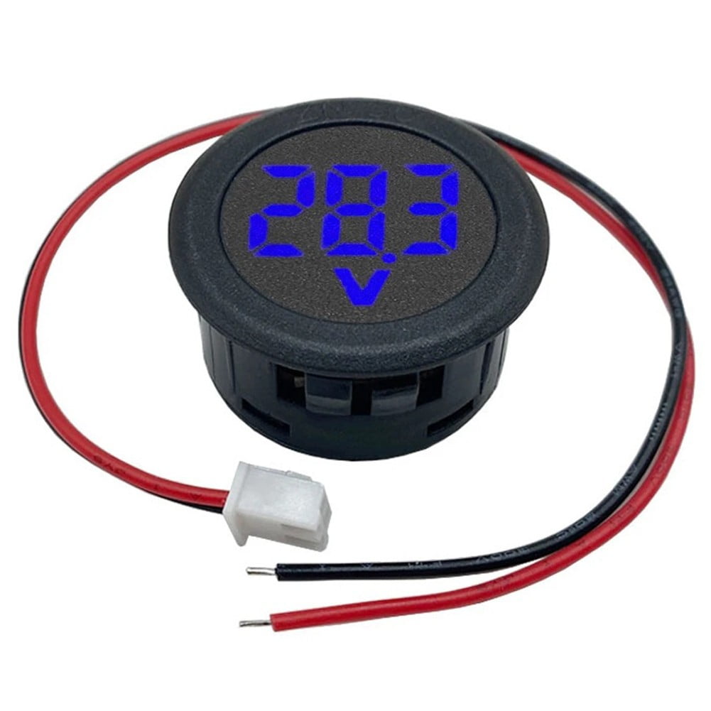 1Pc Dc4-100V Voltmeter Led Digital Display Round 2-Wire Voltmeter Dc ...