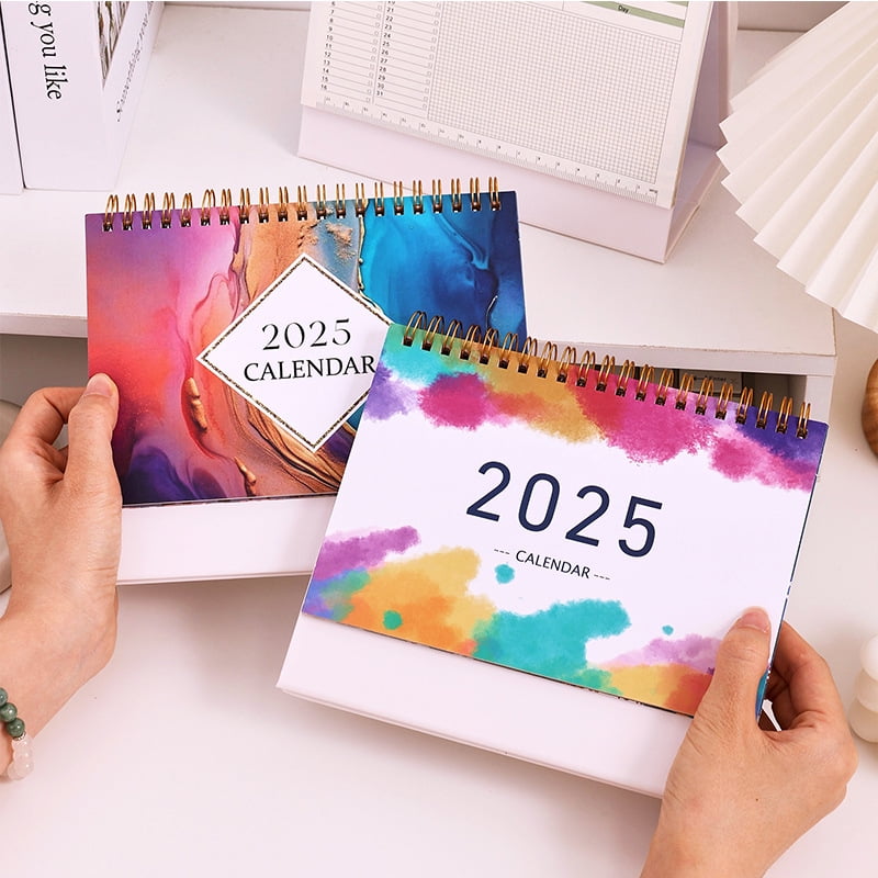 1Pc Desktop Calendars for 2025, 2024-2025 Standing Flip Desktop ...