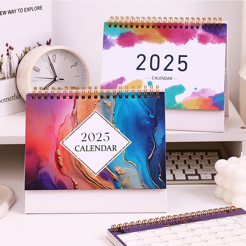 1Pc Desktop Calendars for 2025, 2024-2025 Standing Flip Desktop ...