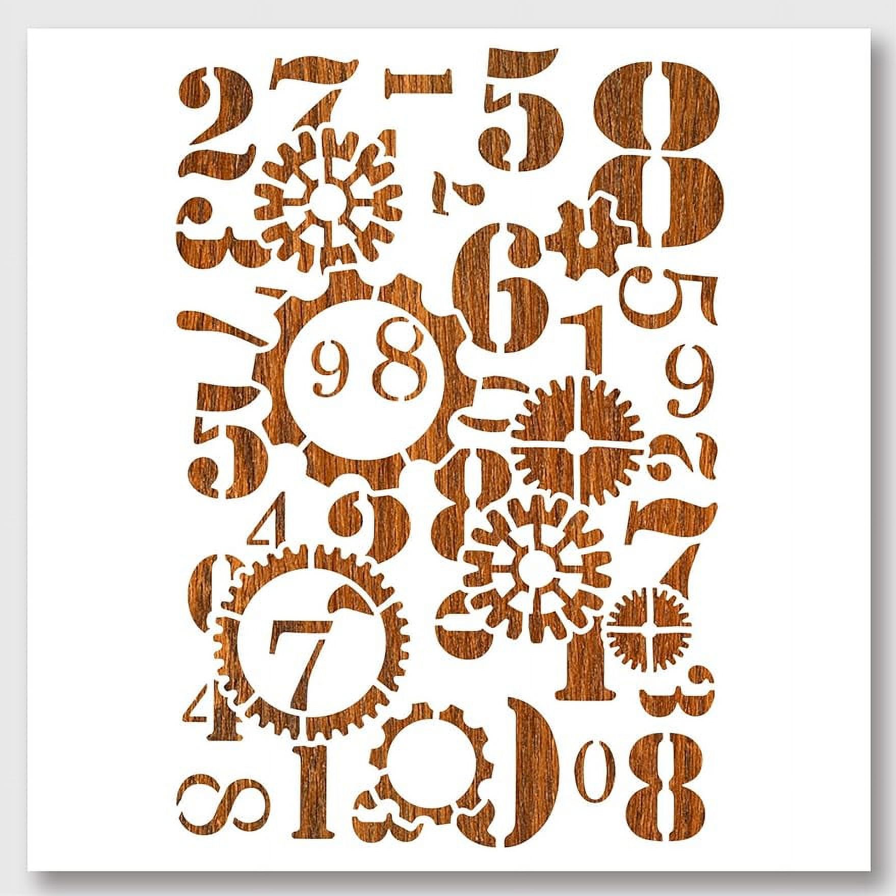 1Pc Digital Gear Stencil Hollow Out Drawing Painting Template Reusable ...