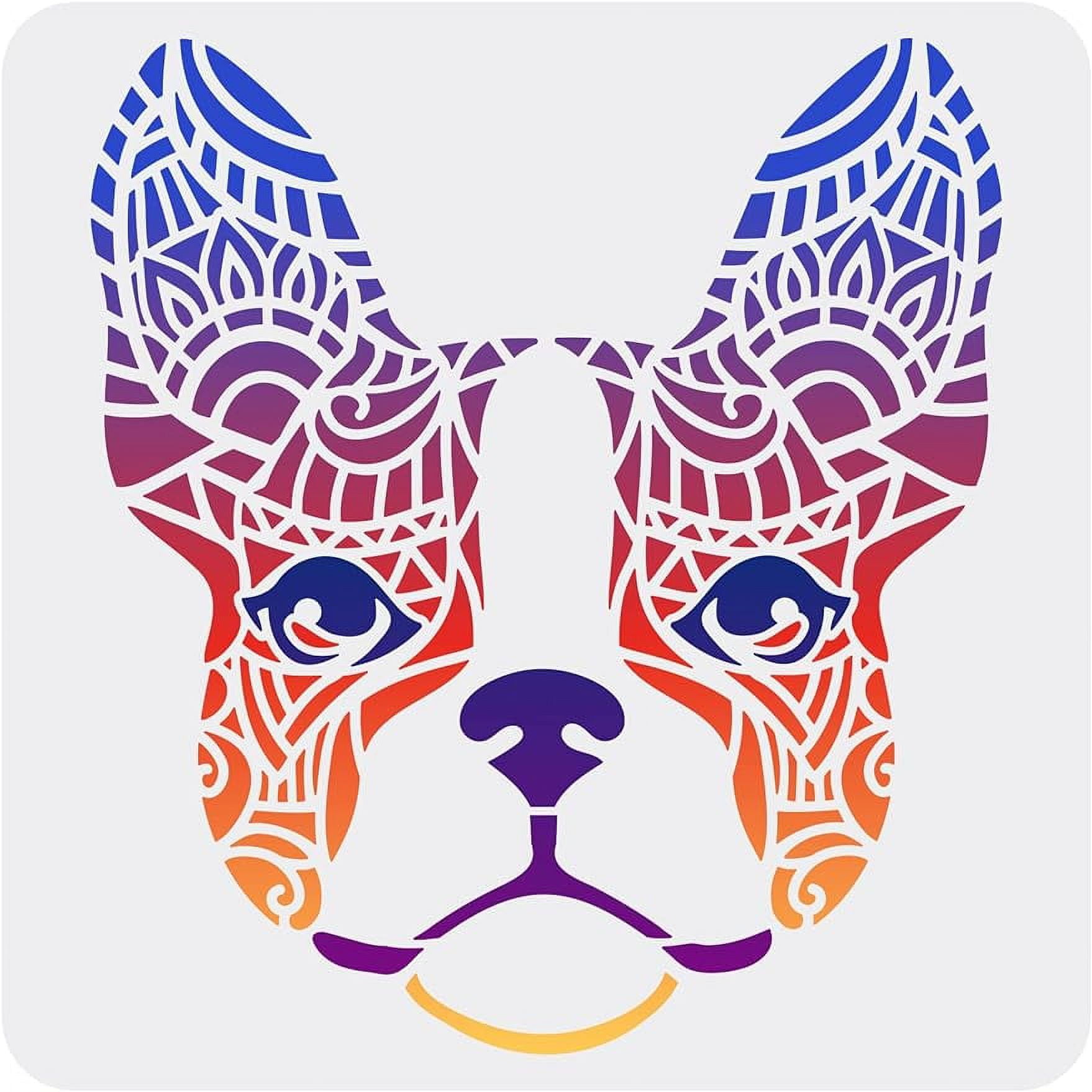 1Pc Dog Painting Stencil Reusable Stencil Boston Terrier Template Dog ...