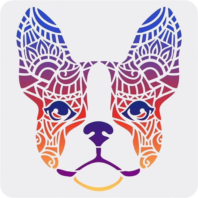 1Pc Dog Painting Stencil Reusable Stencil Boston Terrier Template Dog ...