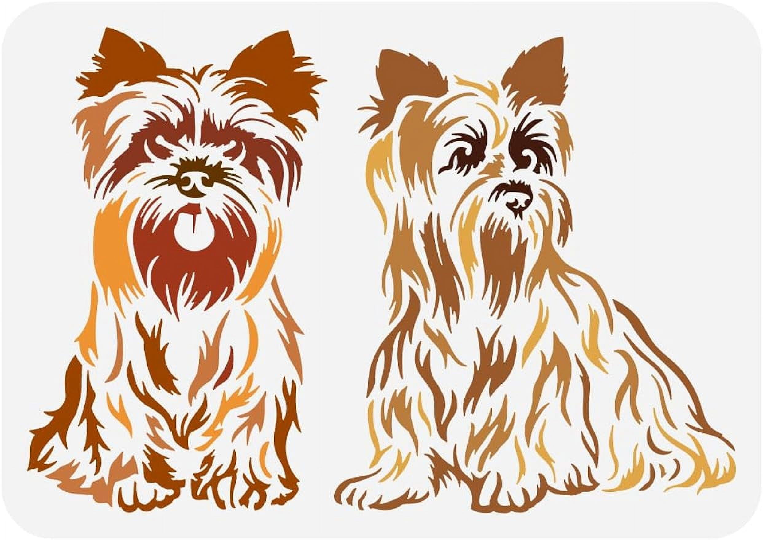 1Pc Dog Yorkshire Stencil for Painting Large Cute Yorkshire Dog ...