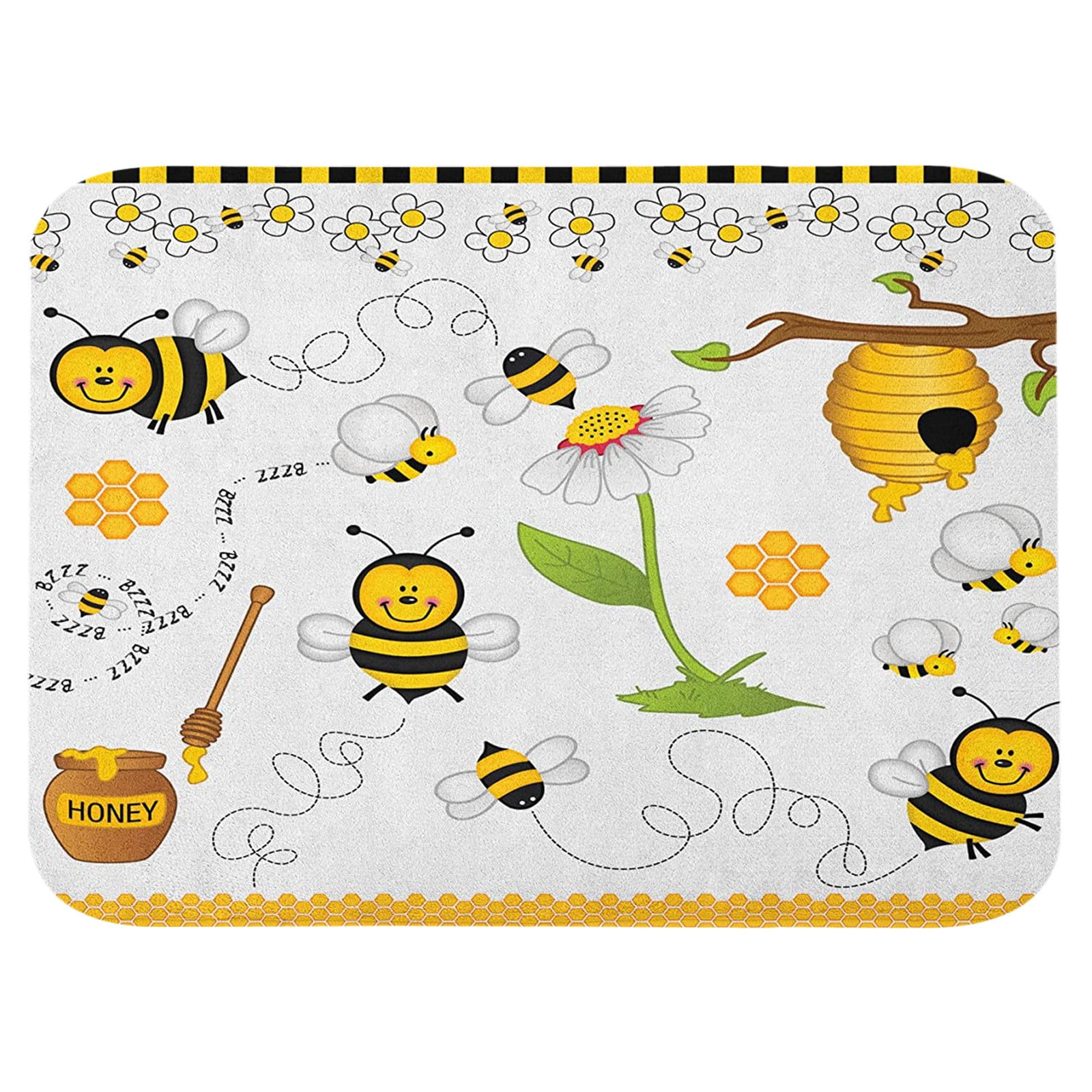 1Pc Door Mat Bee Festival Decoration Door Mat Anti-Slip Bottom Indoor ...