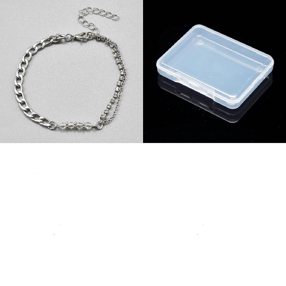 1Pc Double Layered Anklets Iron Rhinestone Curb Chain 2-Strand Anklets ...
