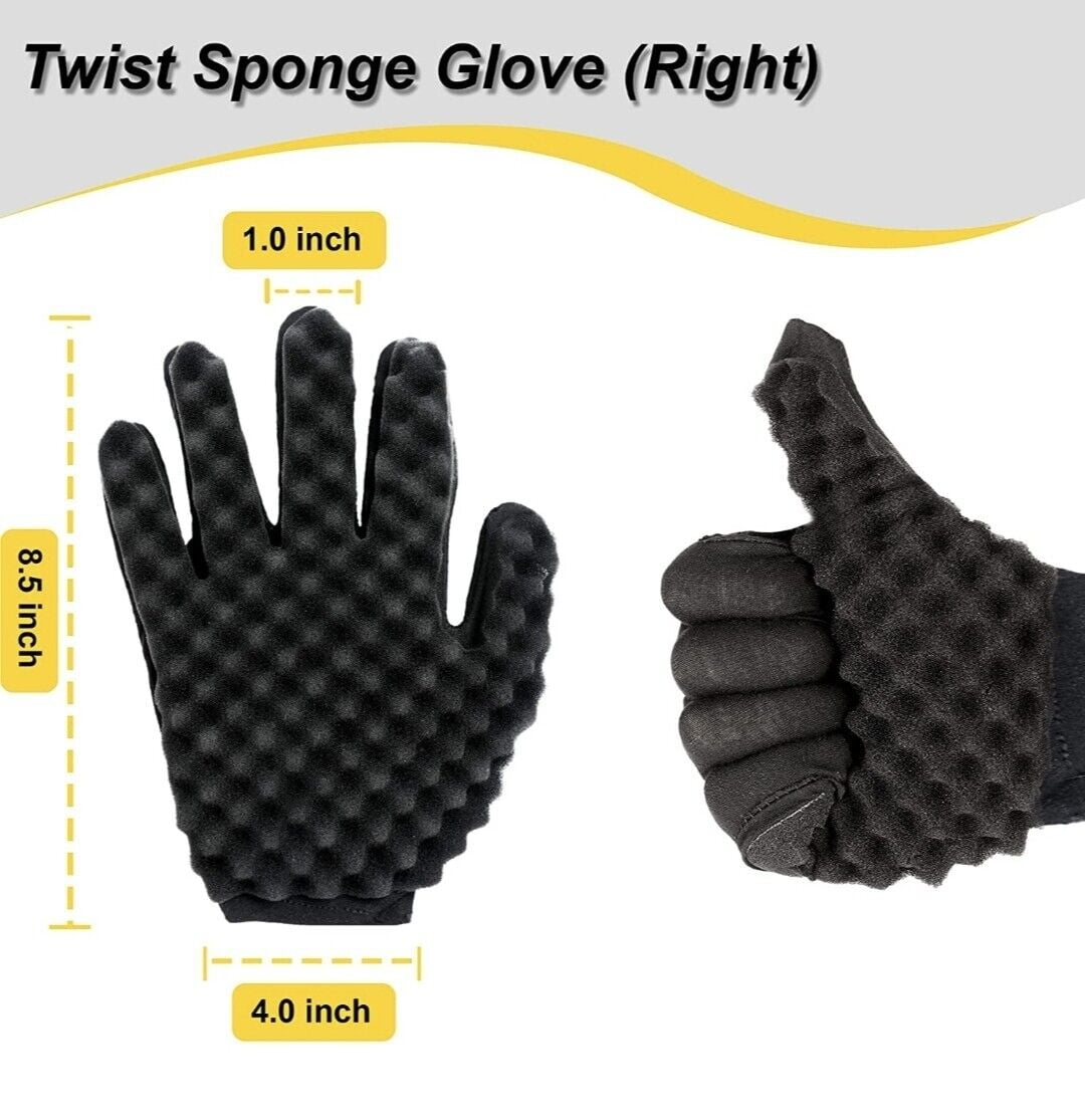 1Pc Double Side Twist Hair Brush Sponge Glove Wave Dread Hair Twisting ...