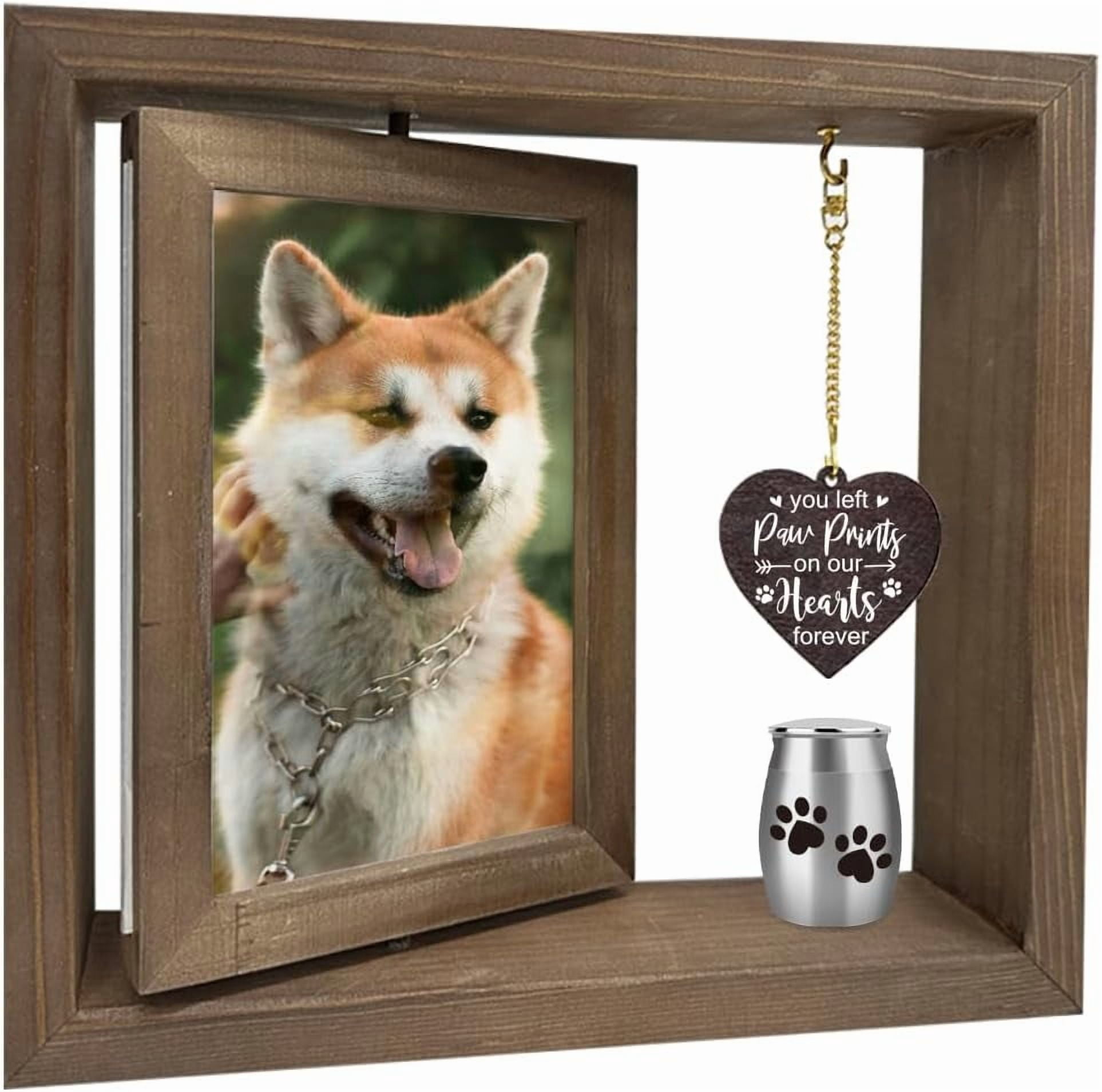 1Pc Double Sided Wooden Rotating Photo Frames with 1Pc Rectangle Velvet ...