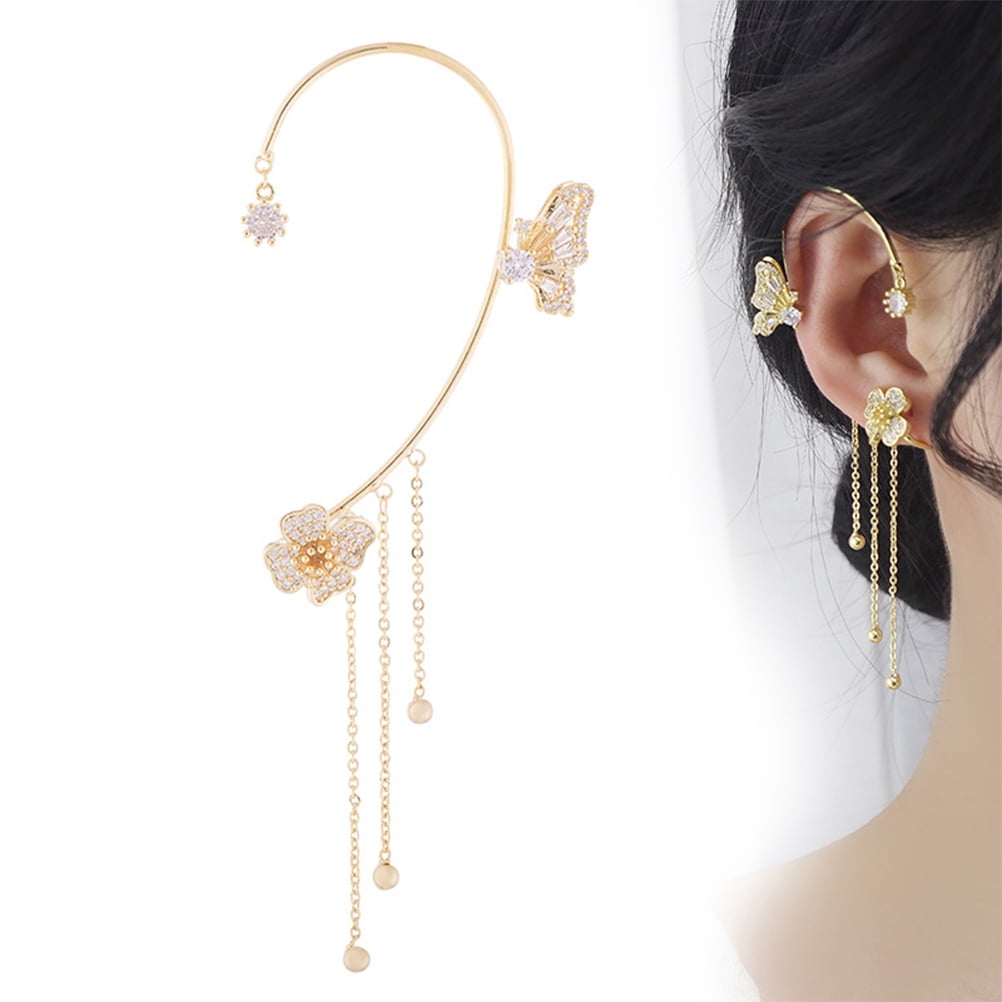 1Pc Ear Cuffs Non Piercing, Butterfly Earrings, Alloy + AAA Grade Cubic ...