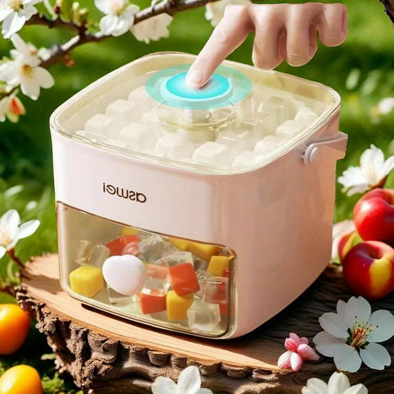 NOBRAND Easy Press Ice Cube Maker, Large Capacity Freeze and Store ...