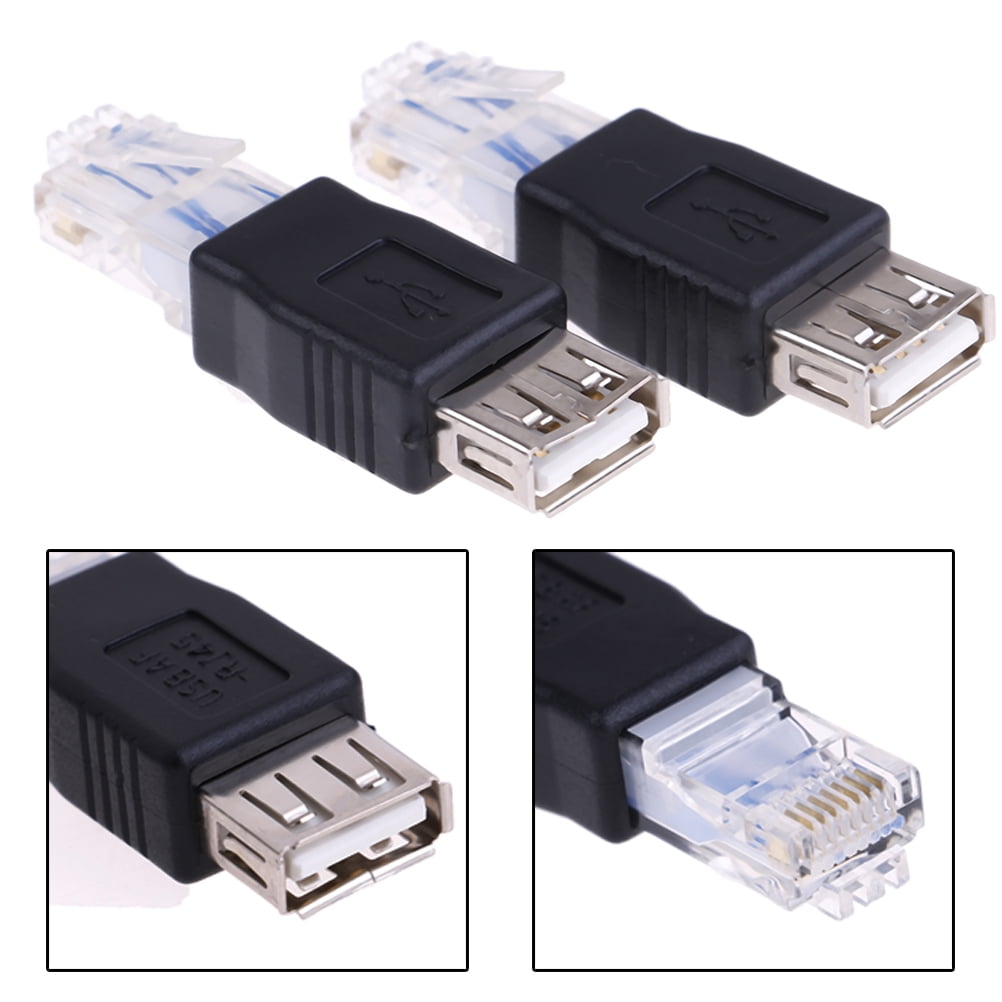 1Pc Ethernet RJ45 male to USB female connector converter adapter ...
