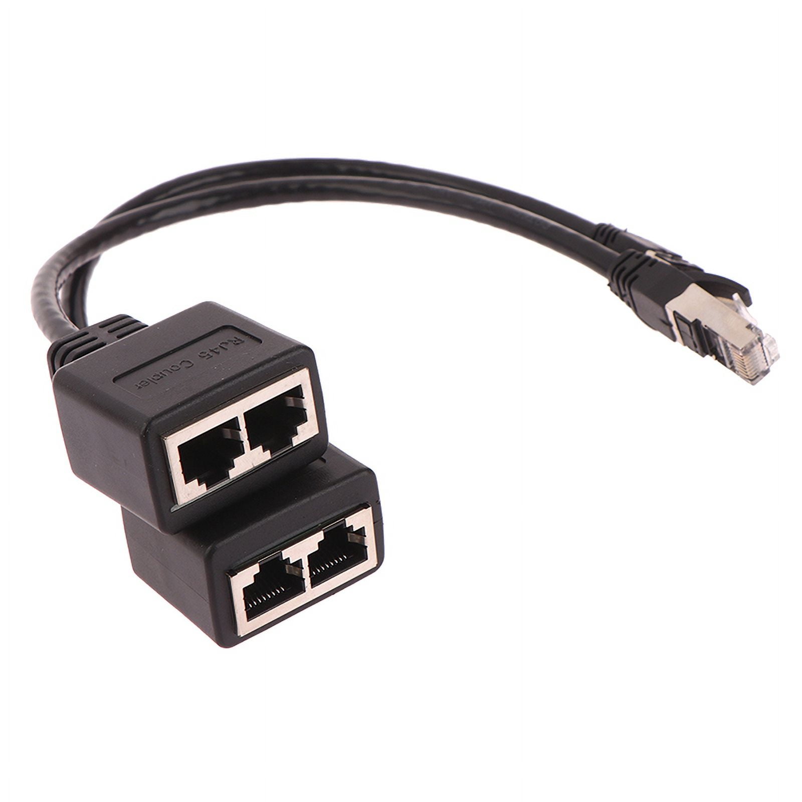 1Pc Ethernet Splitter RJ45 1 Male to 2 Female LAN Ethernet Cable ...