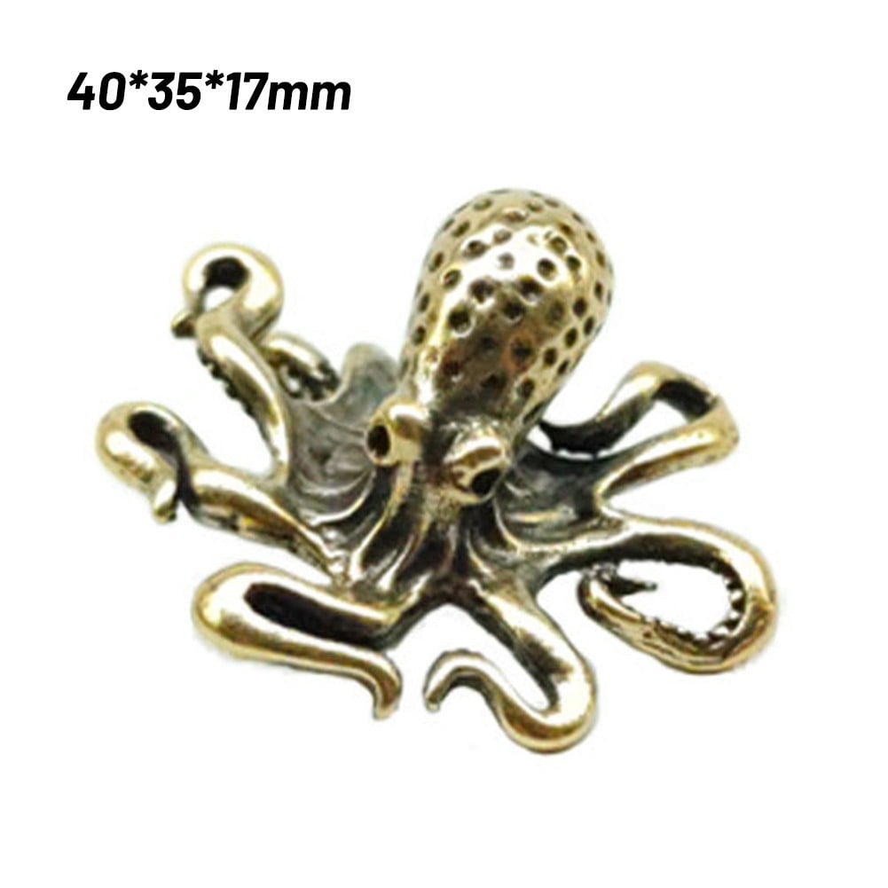 1Pc Figurines Brass Octopus Octopus Ornaments Pure Copper Octopus Tea ...