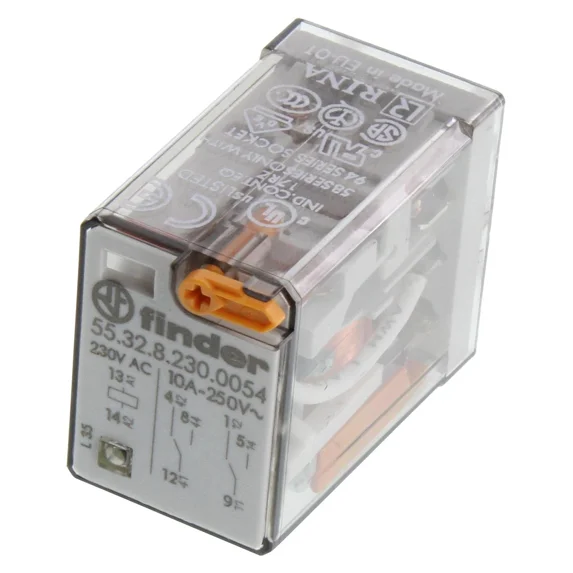 1Pc Finder - 55.32.8.230.0054 - Power Relay, Dpdt, 230 Vac, 10 A, 55 ...