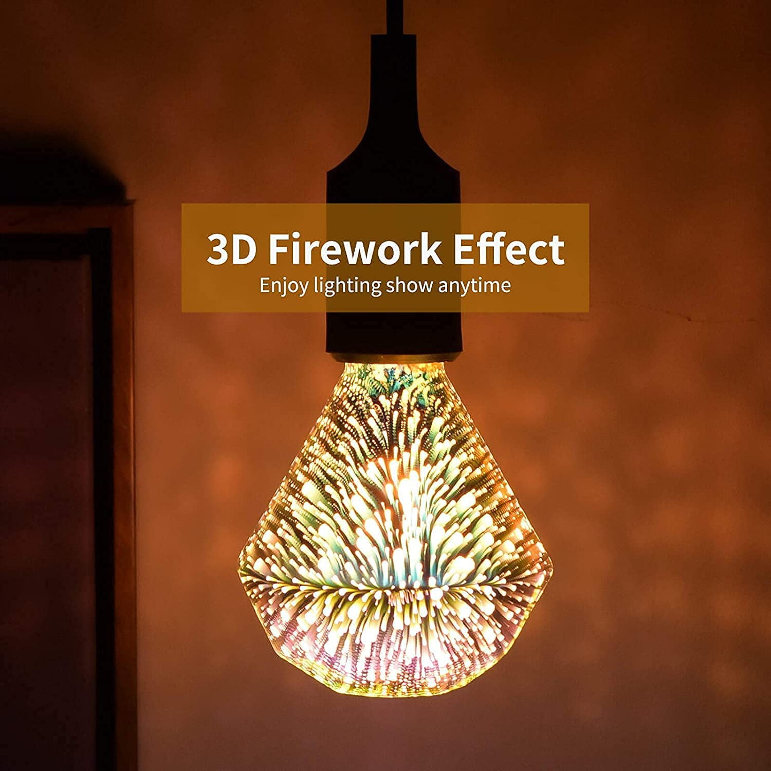 1Pc Firework Light Bulb, 3W E26 LED Light Bulbs Edison Classic 3D ...