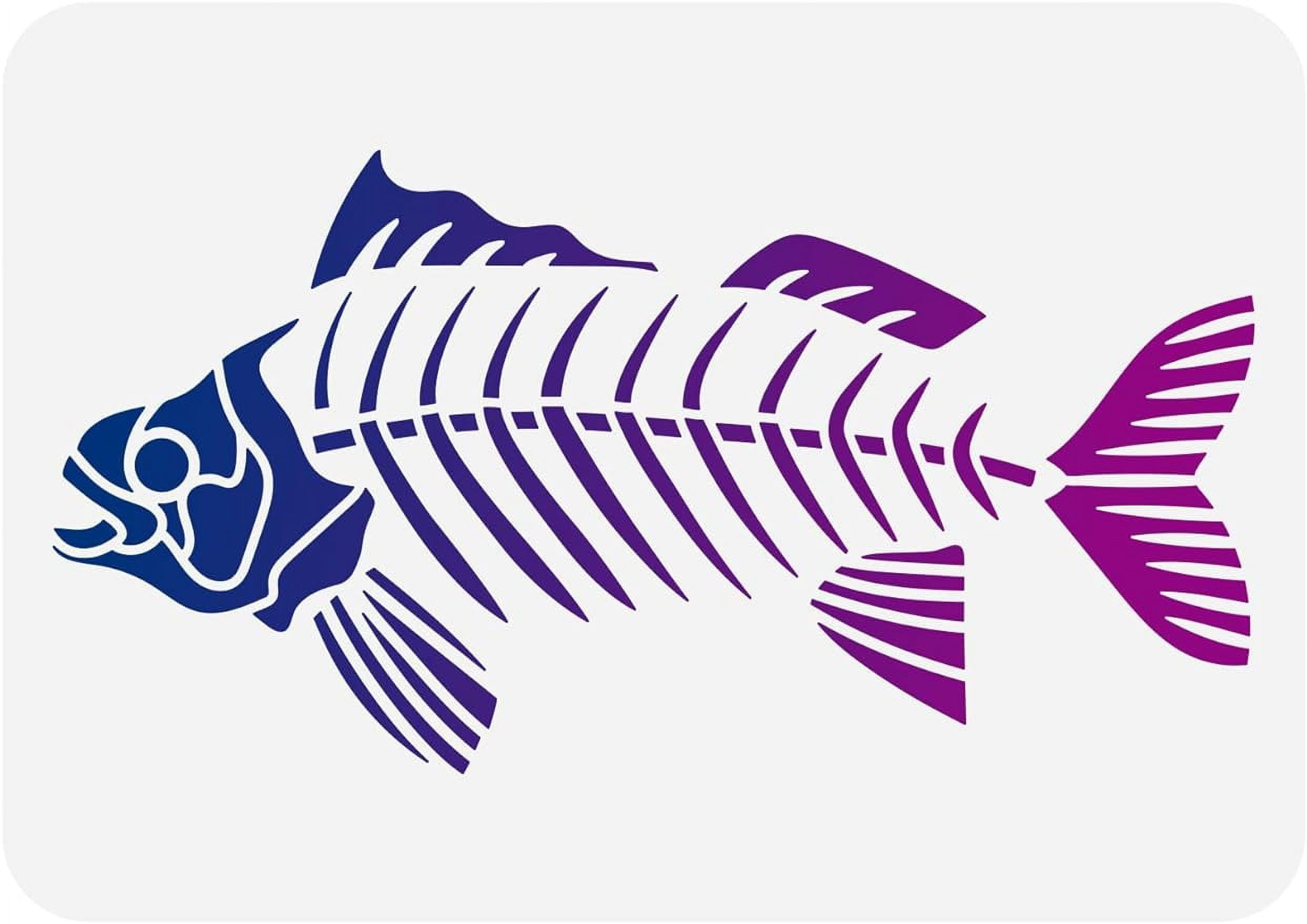 1Pc Fish Bone Painting Stencils Fish Stencils Plastic Fish Bone Pattern ...